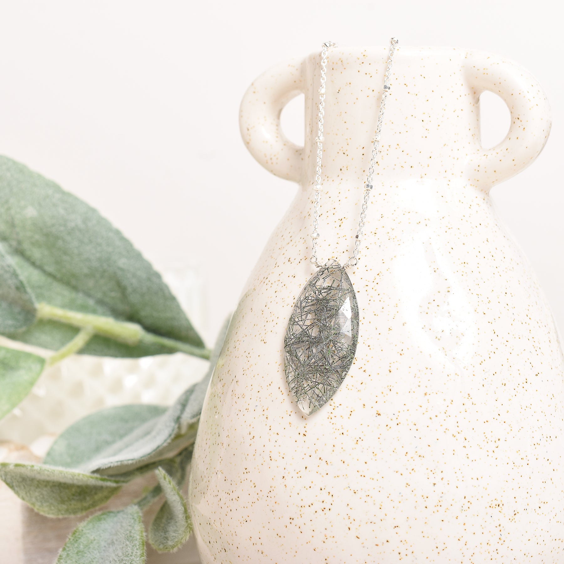The Angie Necklace, Rutilated Quartz Pendant, Sterling Silver Jewelry ...