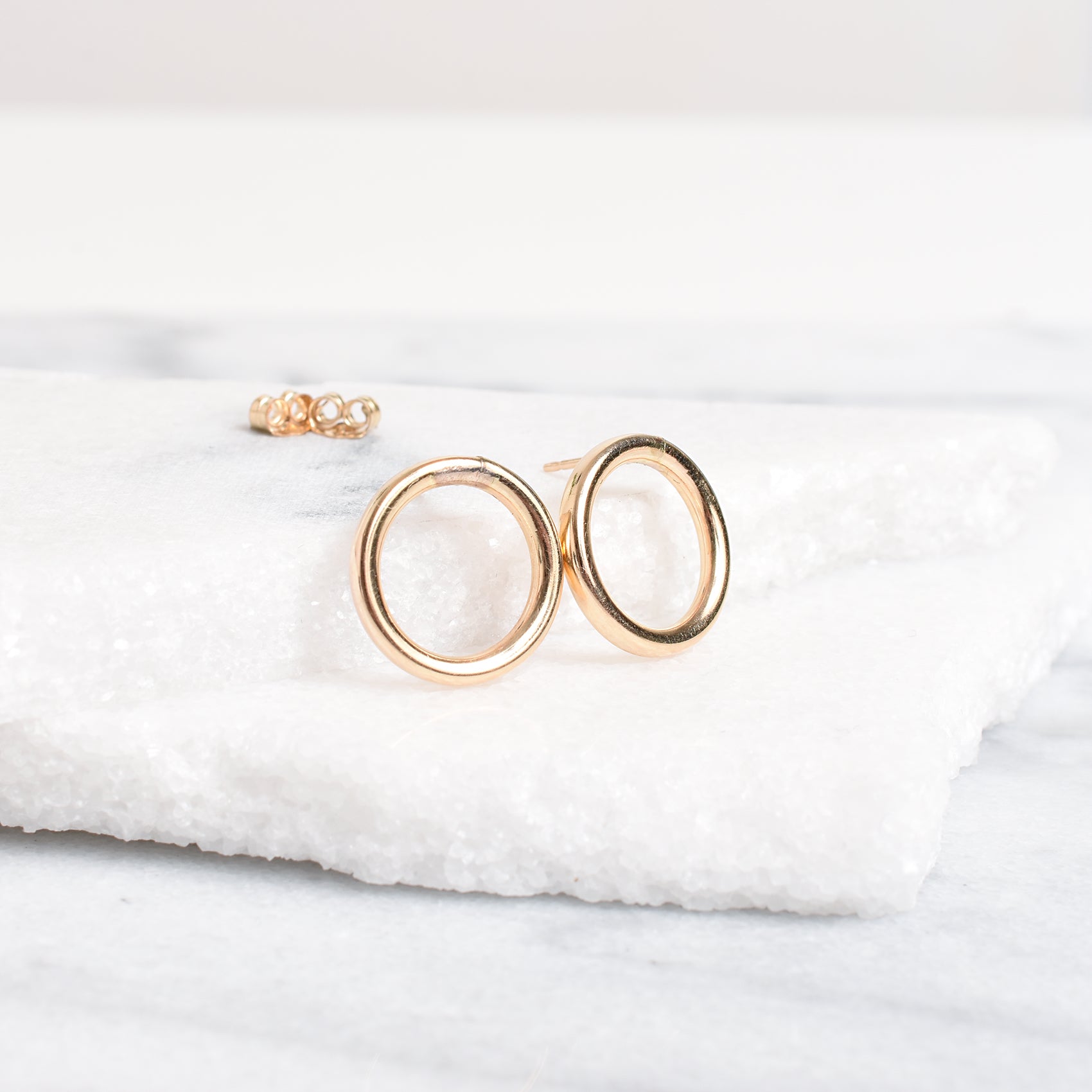 The Jordana Earrings in Gold, Gold-Filled Circle Stud Posts – Designed ...