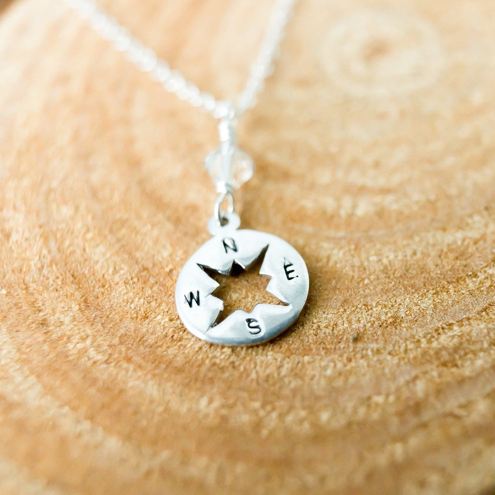 Nautical Compass Necklace, Sterling Silver Jewelry, Gift Ideas for Her ...