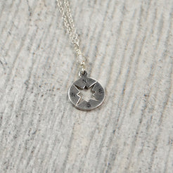 Nautical Compass Necklace, Sterling Silver Jewelry, Gift Ideas for Her ...