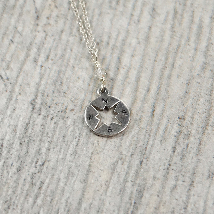 Nautical Compass Necklace, Sterling Silver Jewelry, Gift Ideas for Her ...